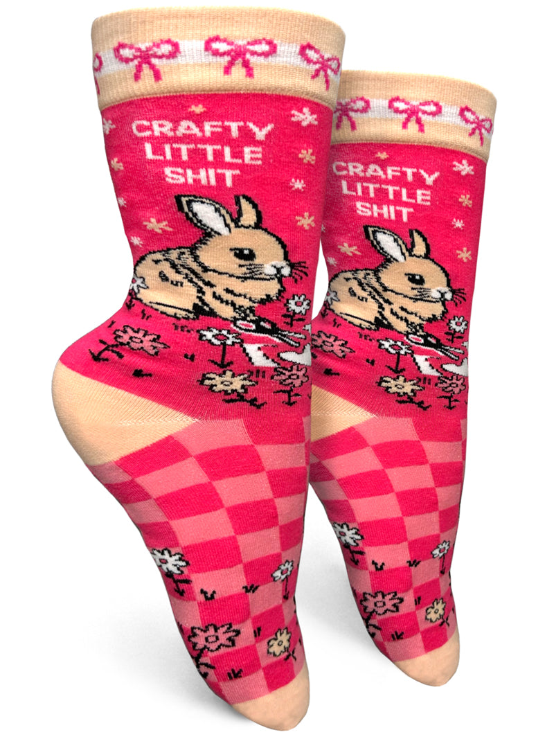 Crafty Little Shit Womens Crew Socks – Groovy Things co